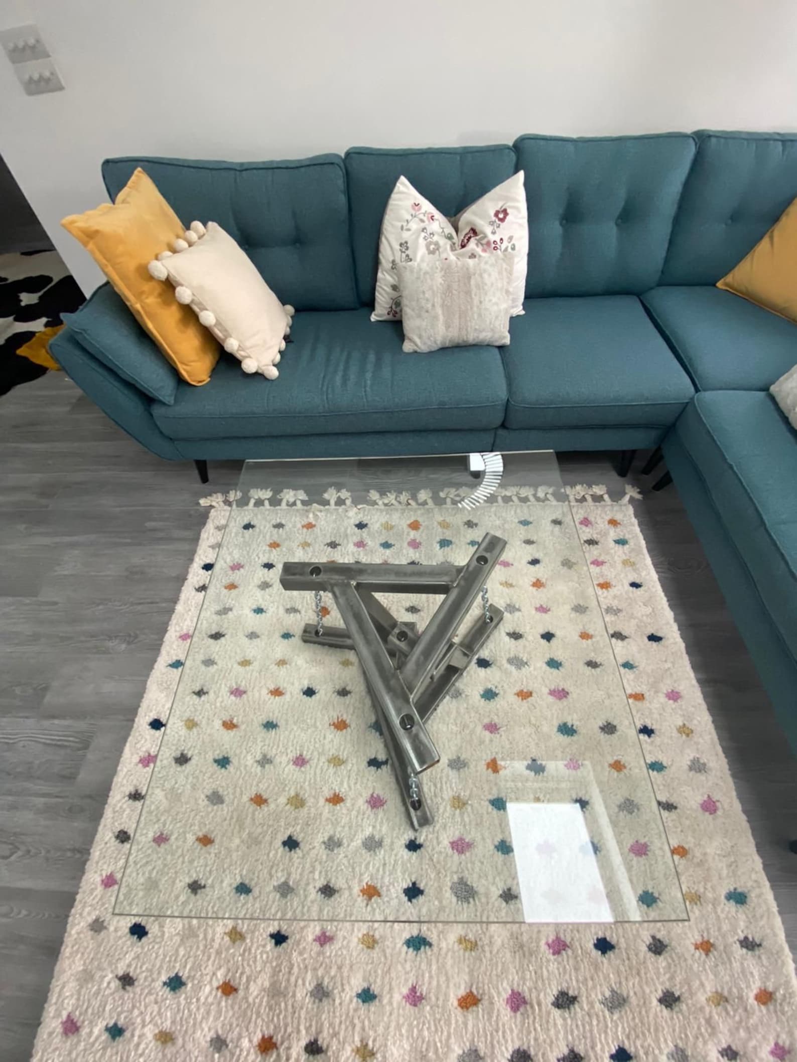 Floating Metal Tensegrity Coffee Table Base Steel Industrial Chains ...