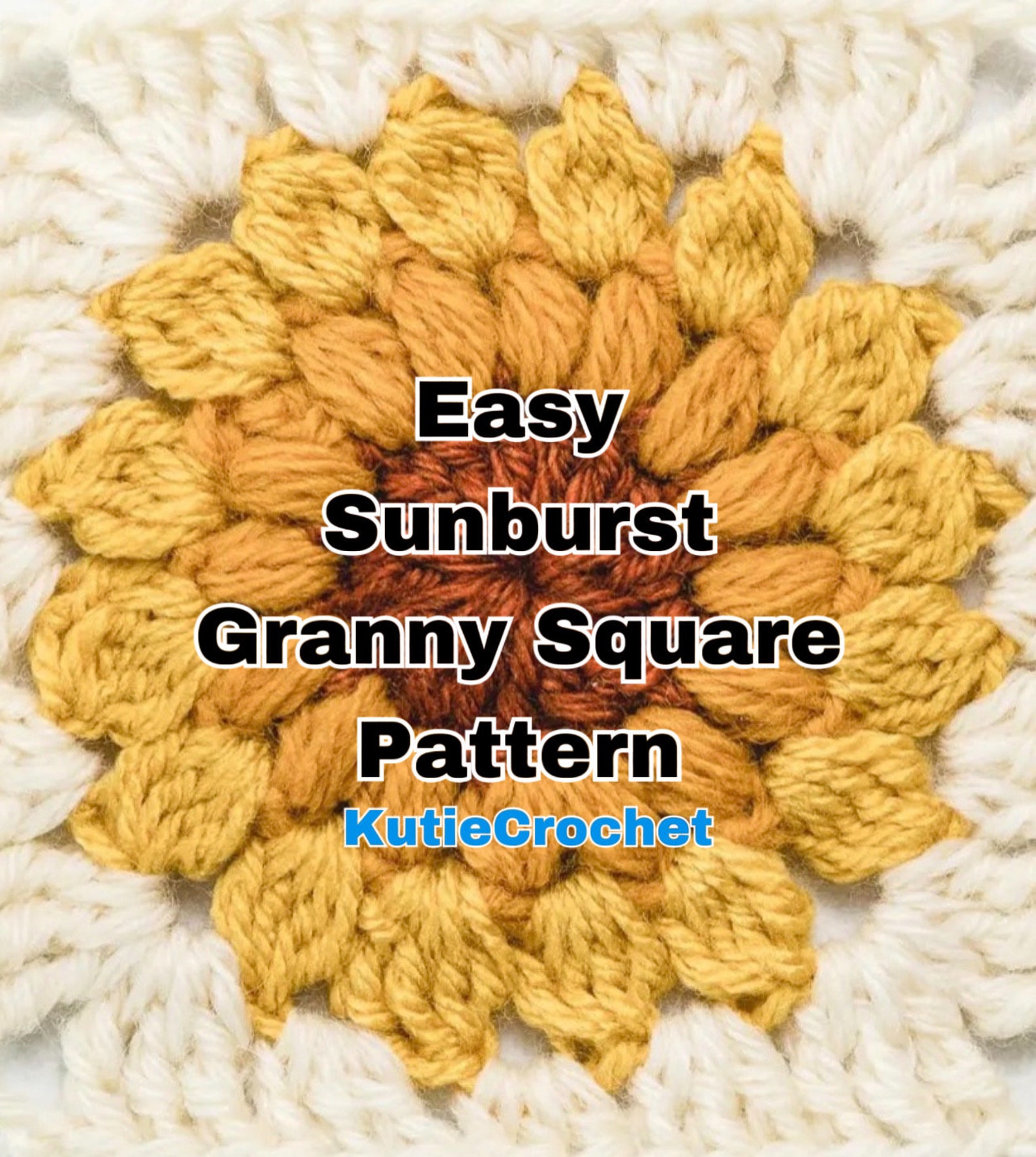 Easy Sunburst Granny Square Pattern: DIY Crochet (USA Instructions) - Etsy