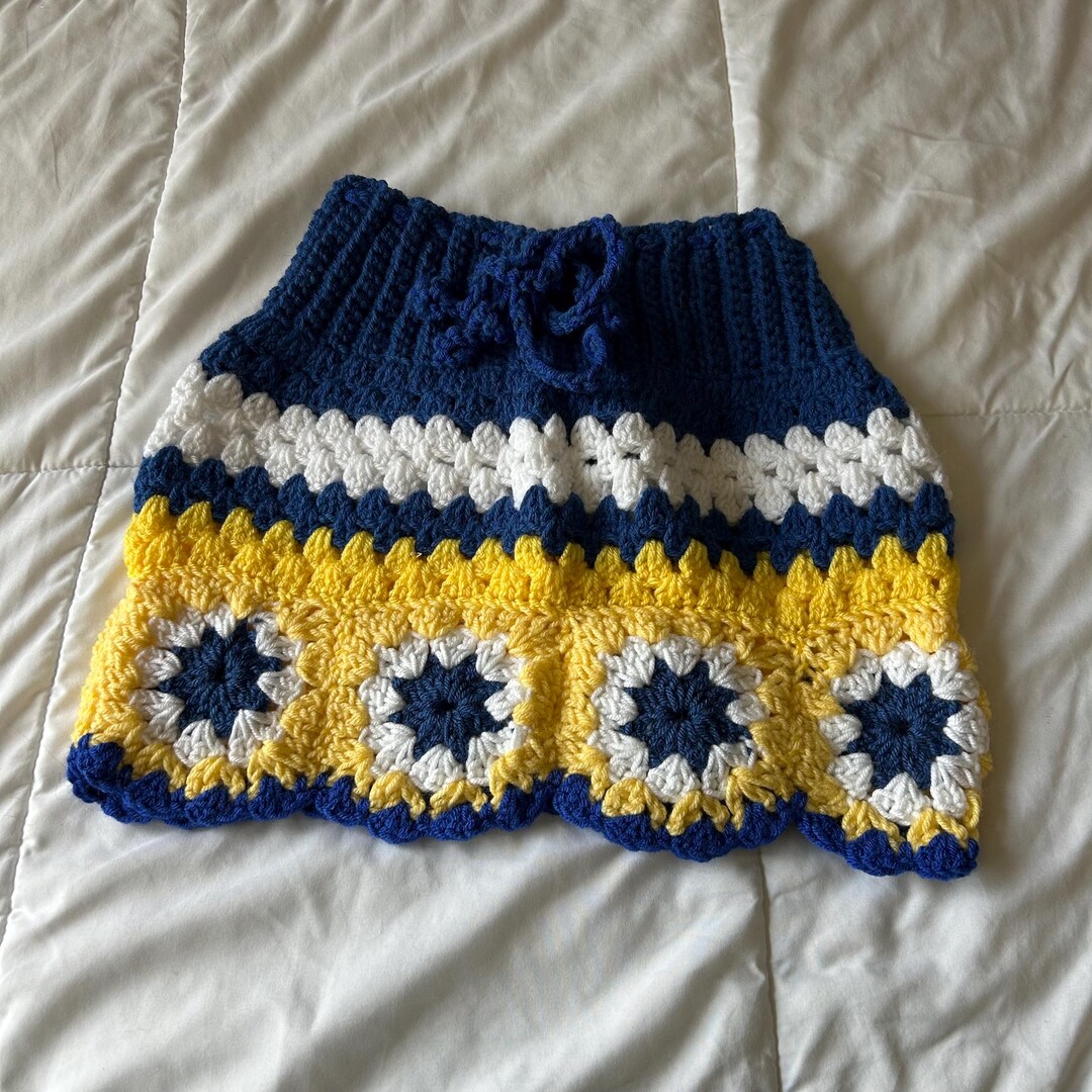 Crochet Granny Square Mini Skirt: Y2K Rave Party Outfit - Etsy