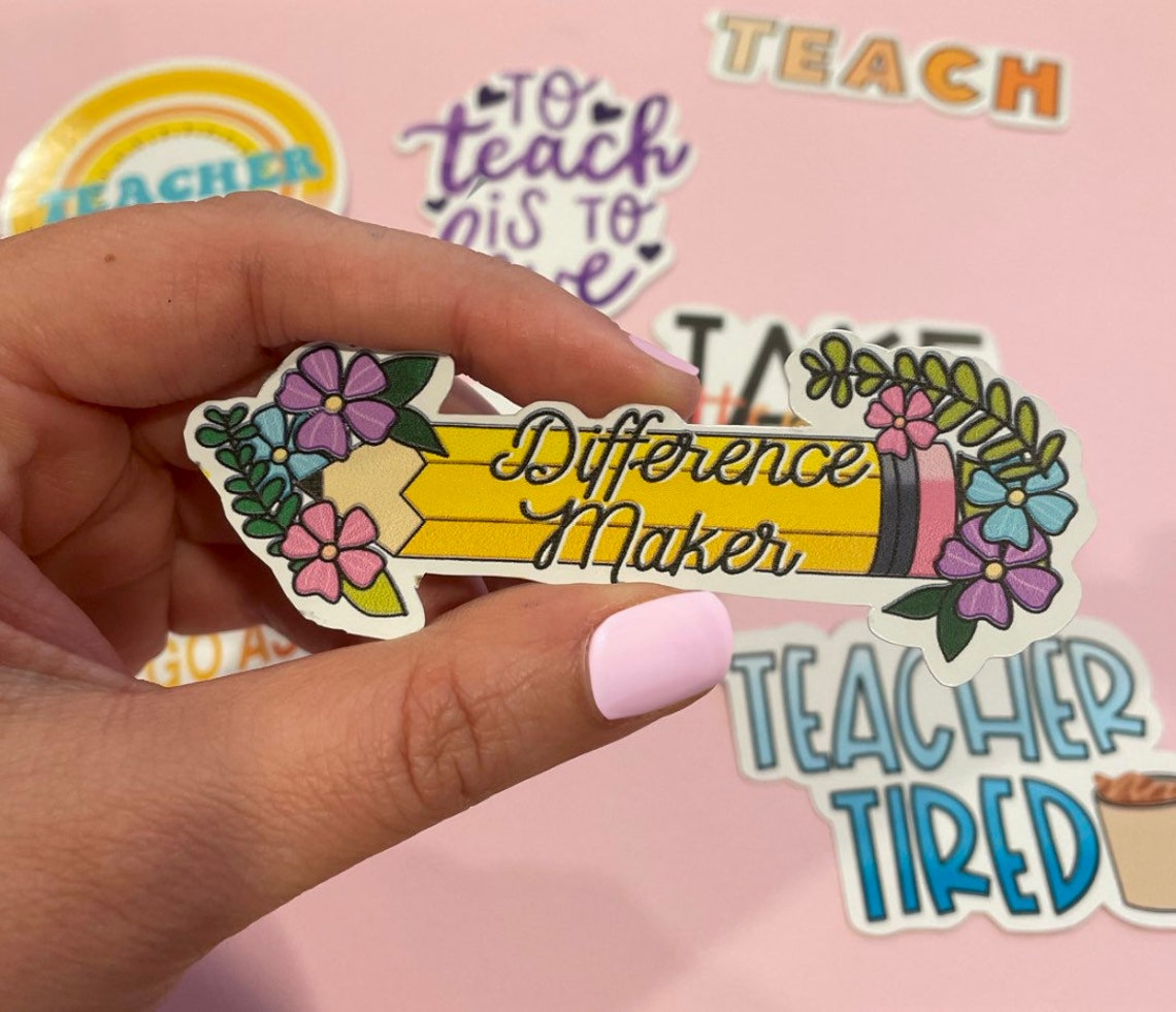 Teacher Vinyl Sticker Pack. Great for Teacher Appreciation Gift (9 ...