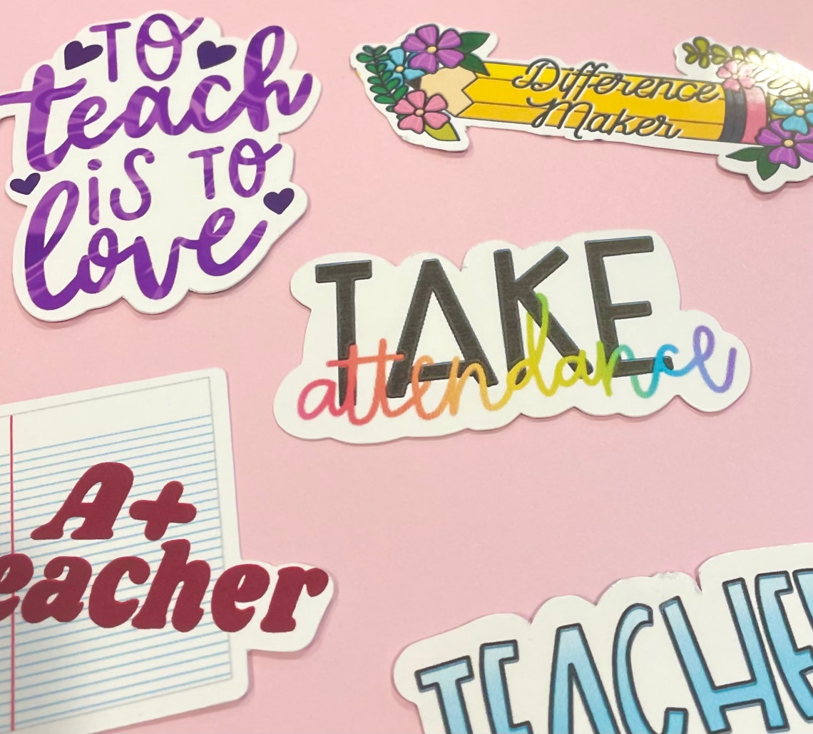 Teacher Vinyl Sticker Pack. Great for Teacher Appreciation Gift (9 ...