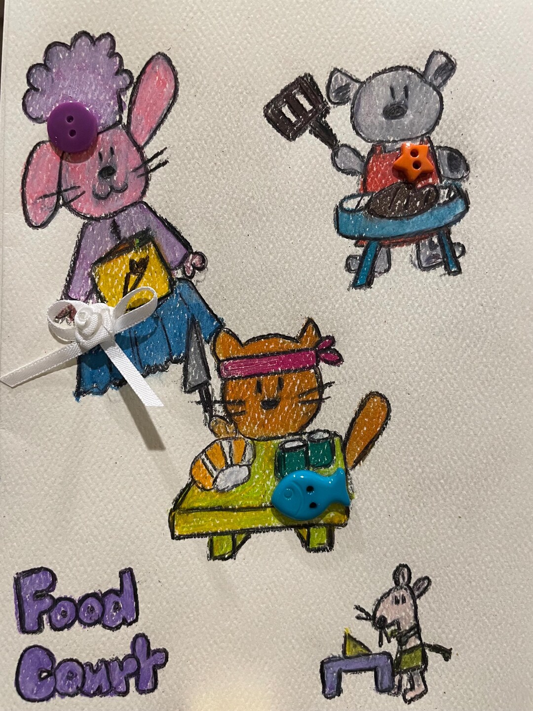 Hand-drawn Embellished Food Court Chefs - Blank Greeting Card ...