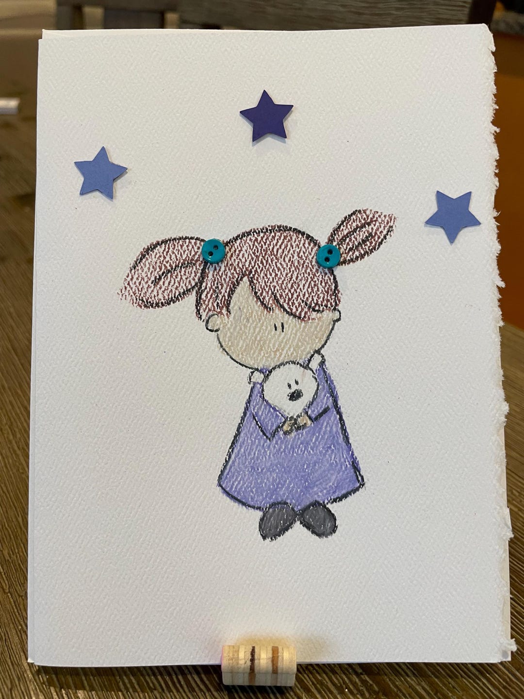 Hand-drawn Embellished Cuddling With Puppy Blank Greeting Card - Free ...