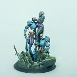 Dark Elf Necromancer Diorama With Two Skeletons | Hand Painted Dnd/d&d ...