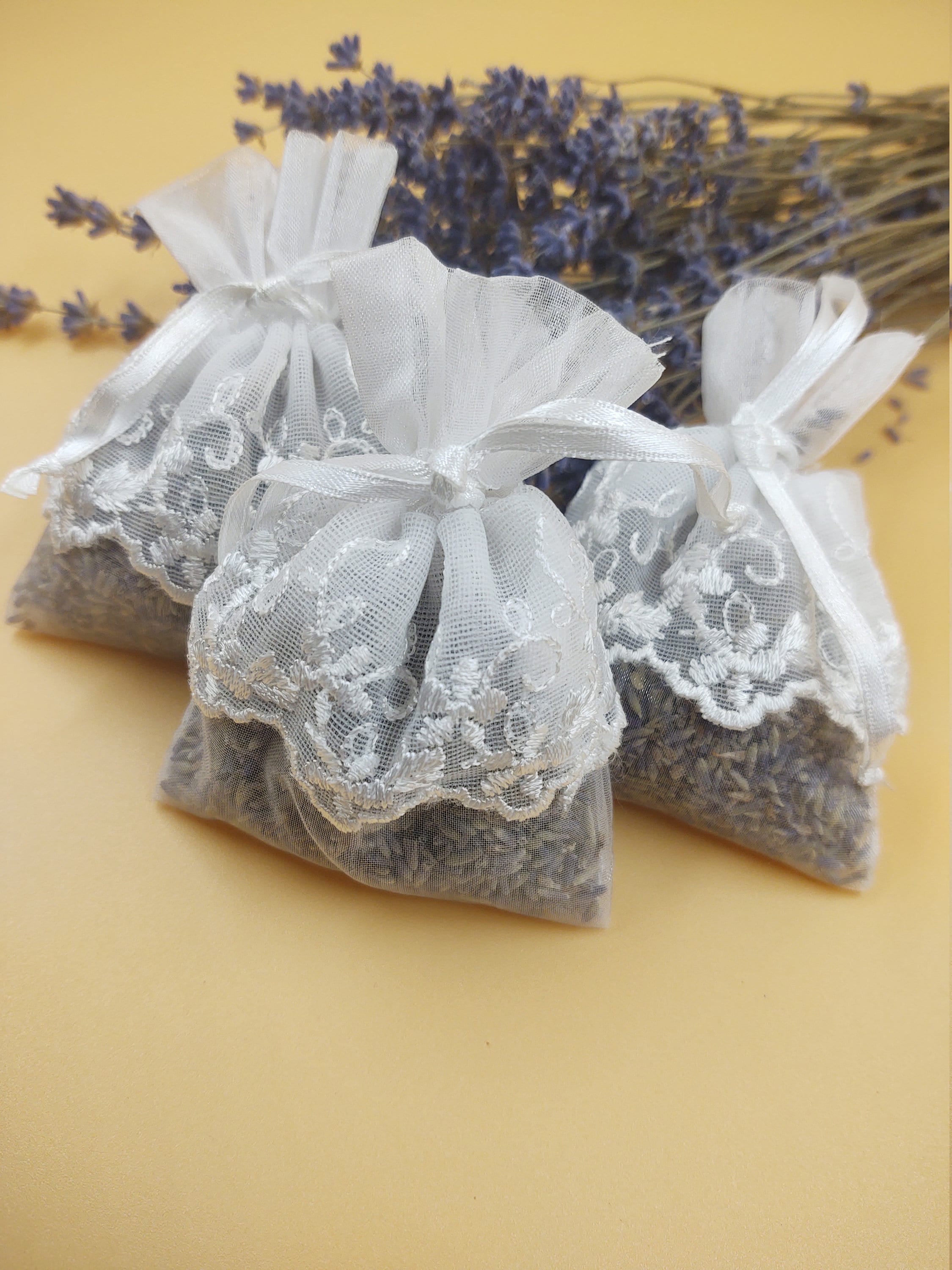 Lavender Sachets Set of 3 White Lace Sachets Filled With - Etsy