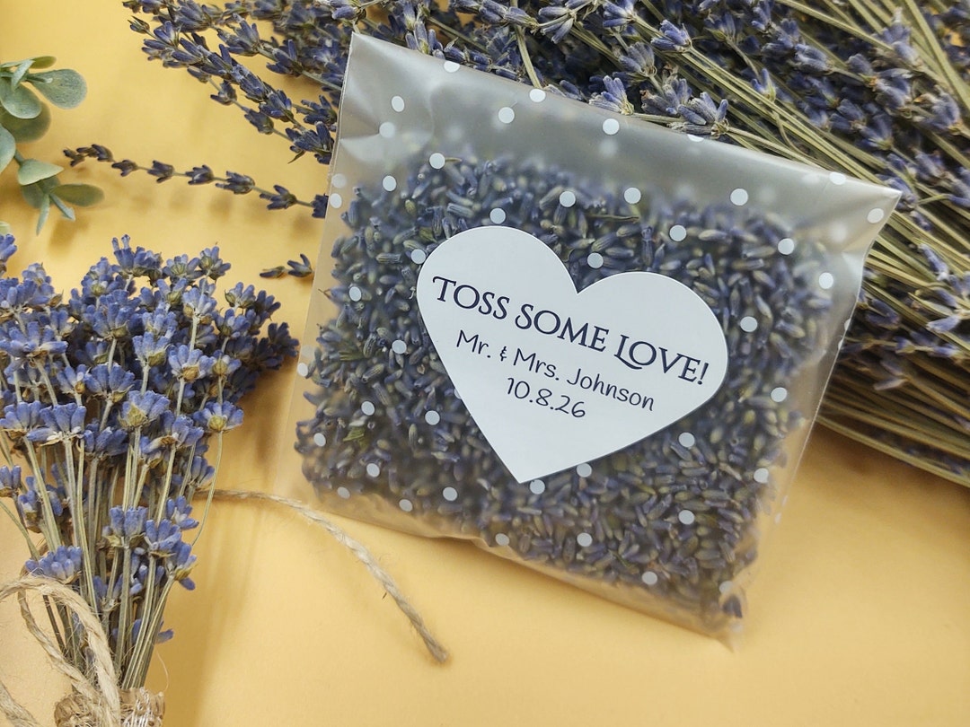 Personalized Lavender Wedding Toss Bags: Natural Dried Flowers - Etsy