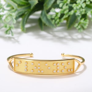 SALE Touchstone I LOVE YOU Braille Inspired Gold Cuff Bracelet - Etsy