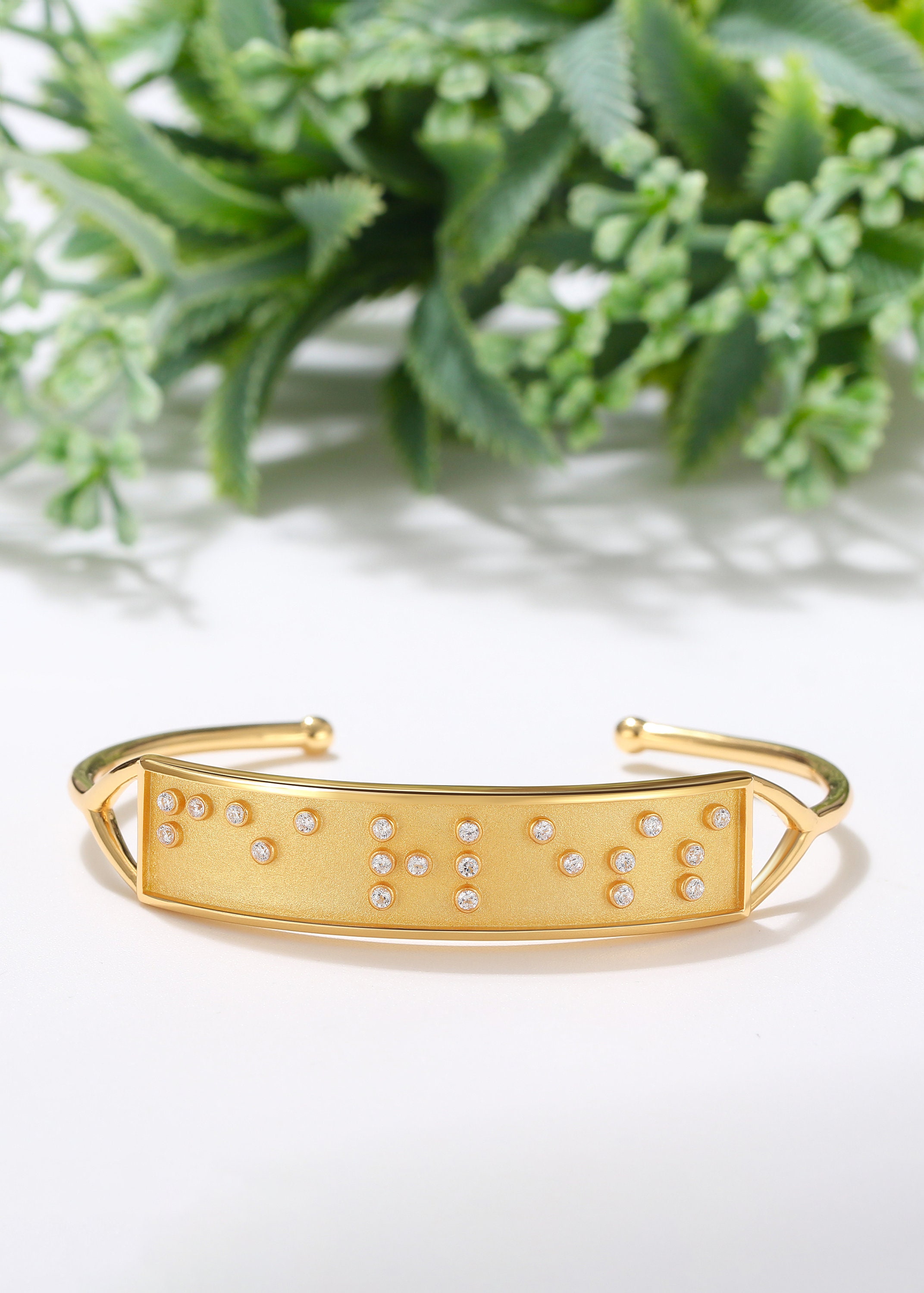 SALE Touchstone FEARLESS Braille Inspired Gold Cuff Bracelet - Etsy