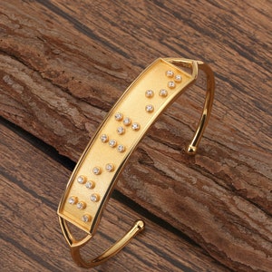 SALE Touchstone FEARLESS Braille Inspired Gold Cuff Bracelet - Etsy