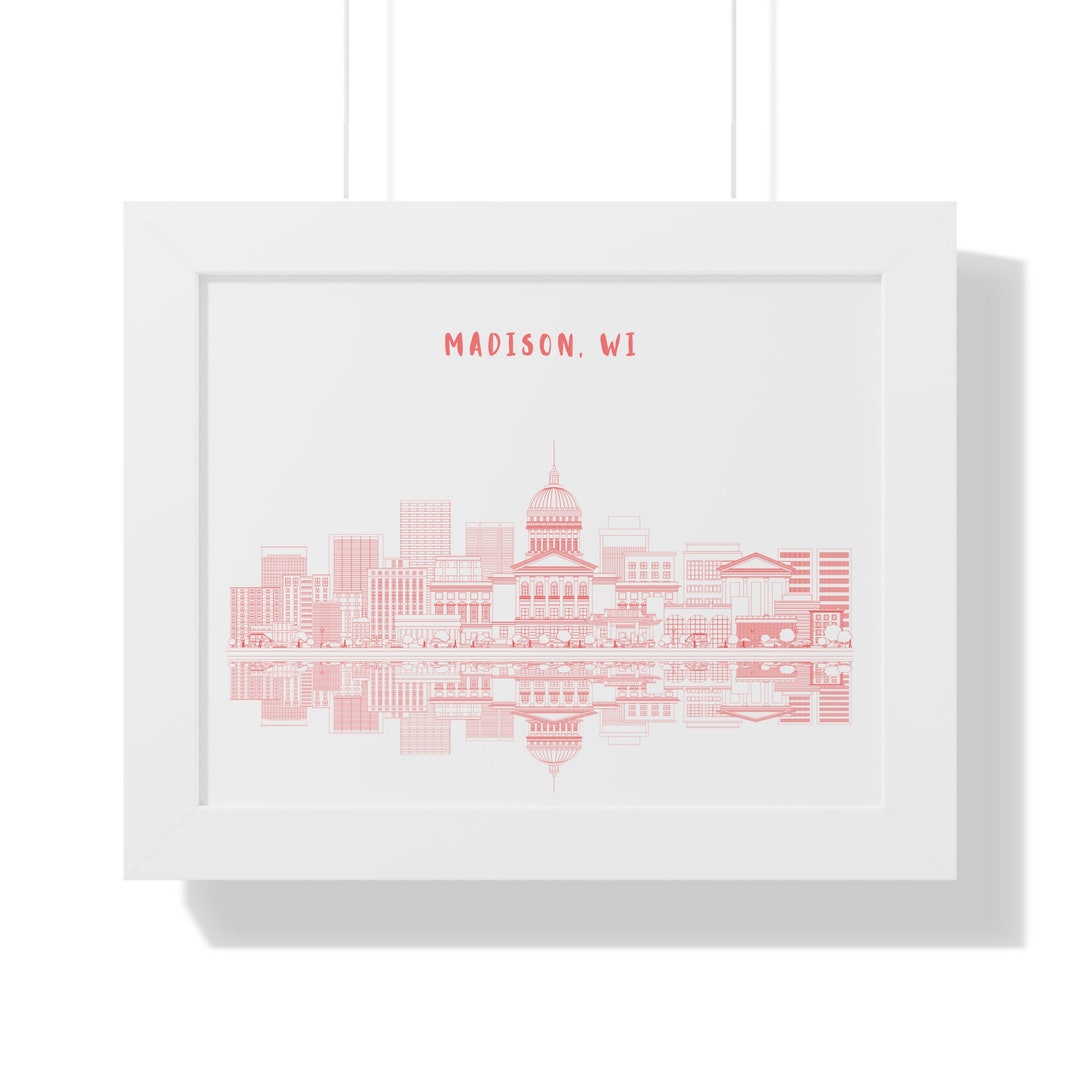 Madison Skyline Framed Poster 11x14, Madison WI Framed Skyline Poster ...