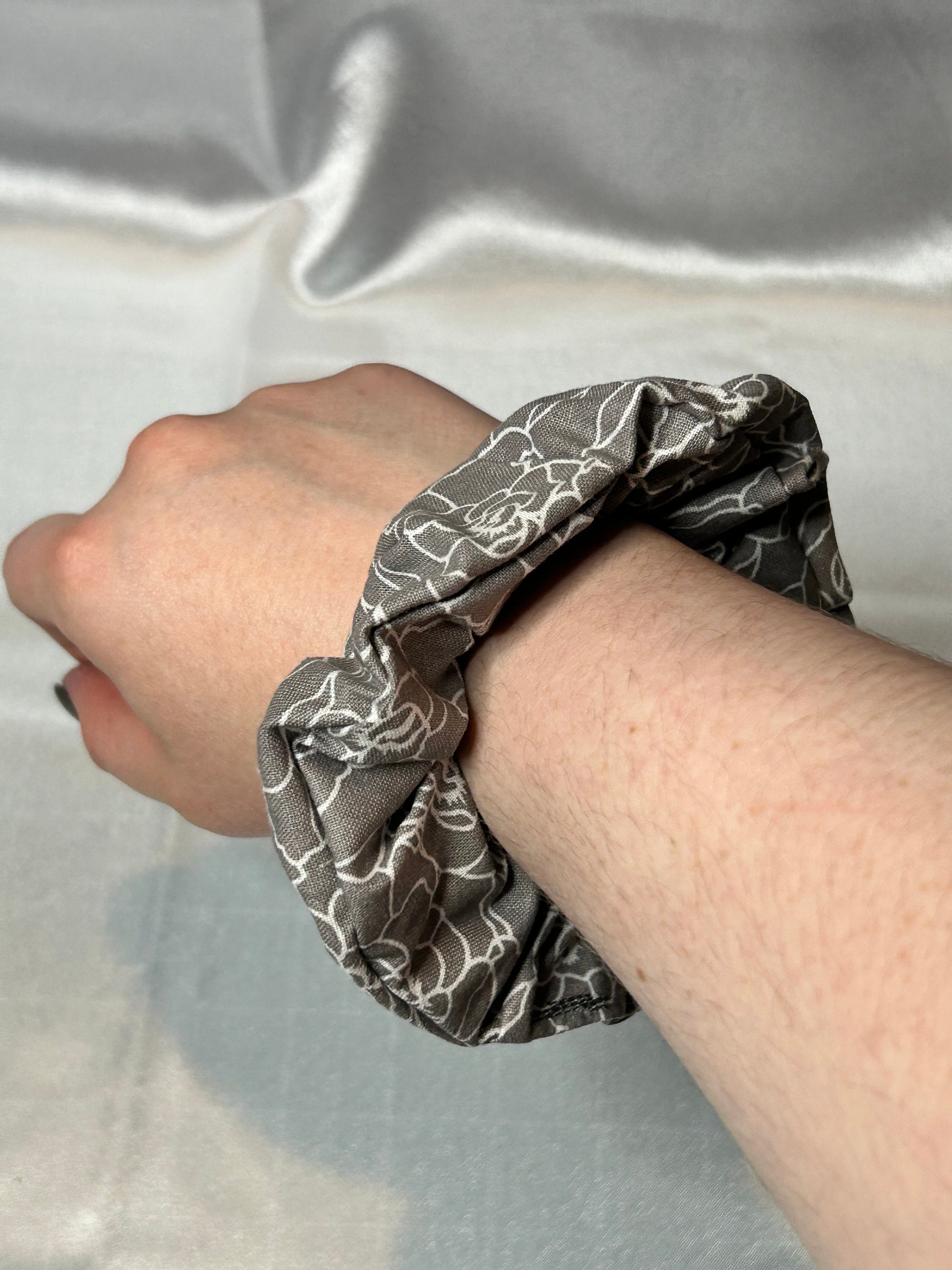 Handmade Gray and White Chic Floral Rose Scrunchie Perfect Gift for Him ...