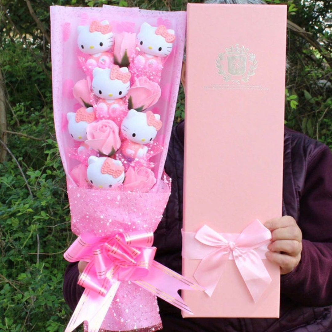 Pink Hello Kitty Teddy Bear Plush Toys - Etsy