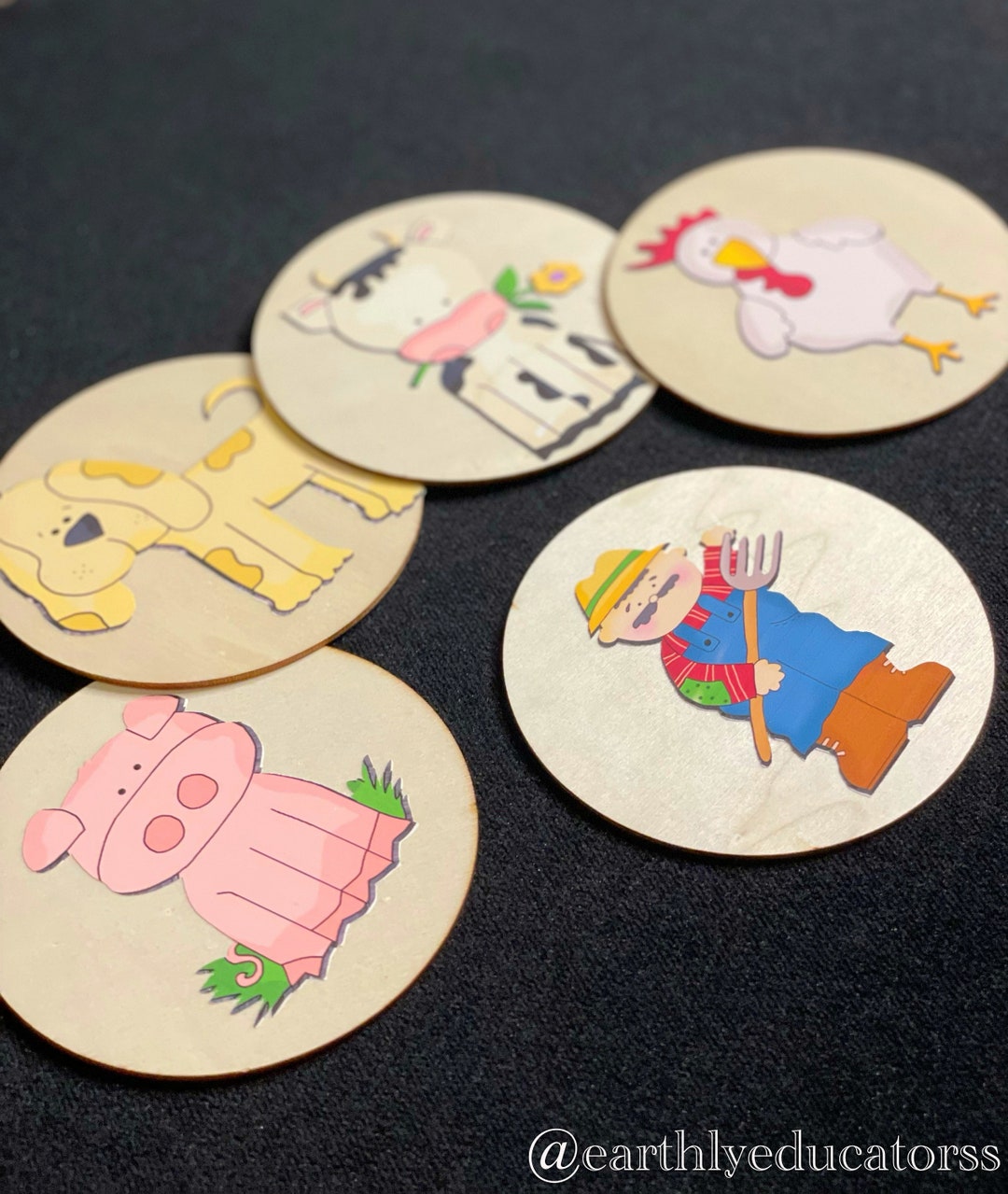 Old Macdonald Had a Farm Story Discs Wooden Story Set - Etsy