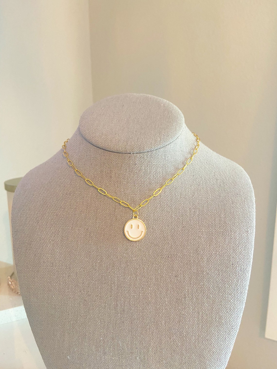 Waterproof Smiley Face Necklaces - Etsy