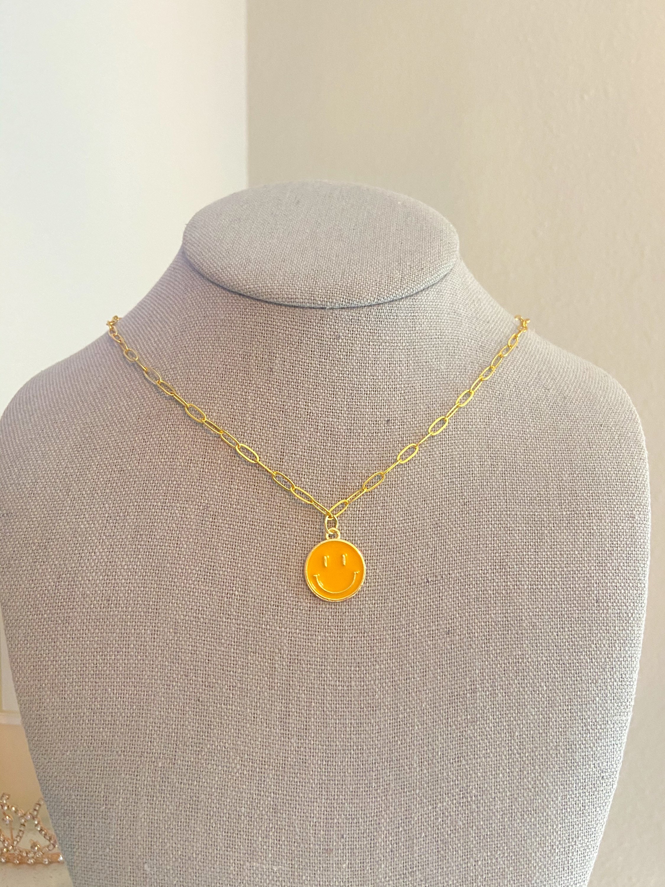 Waterproof Smiley Face Necklaces - Etsy