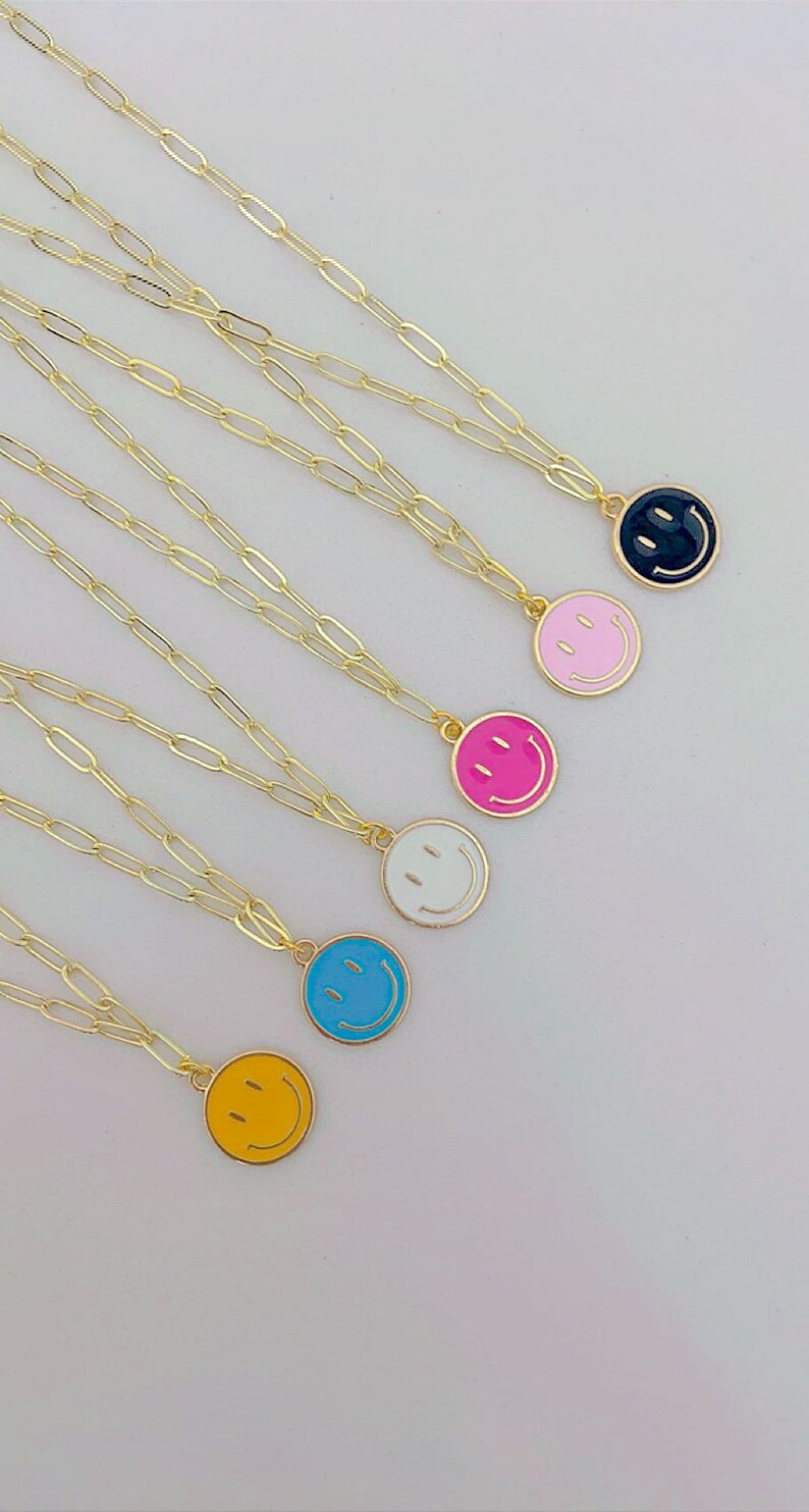 Waterproof Smiley Face Necklaces - Etsy