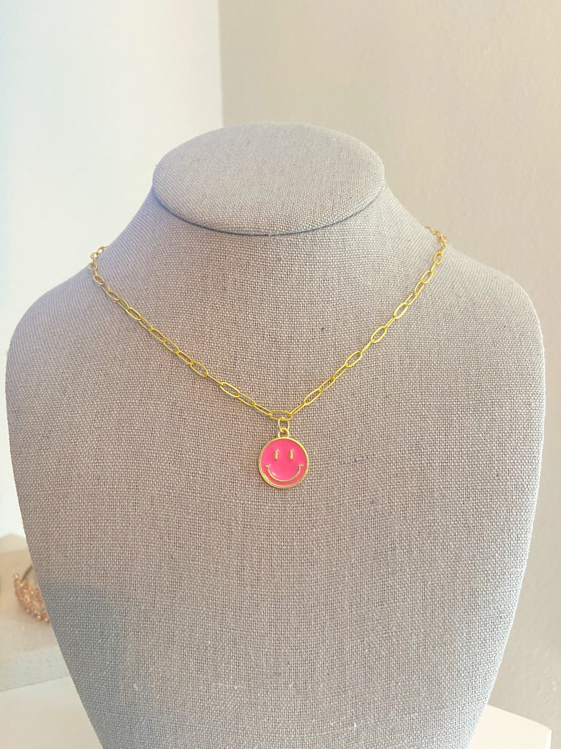 Waterproof Smiley Face Necklaces - Etsy