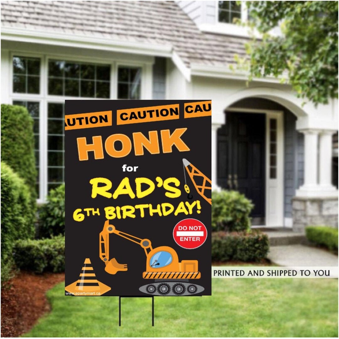 Construction Birthday Party Sign, Construction Birthday Party Decor ...