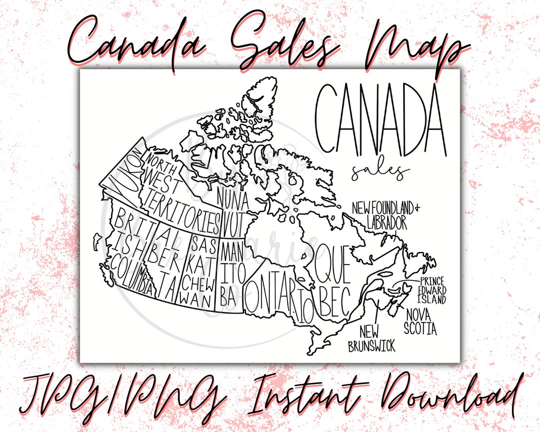 Etsy Sales Map, Canada Sales Map, Business Sales Map, Sales Map ...