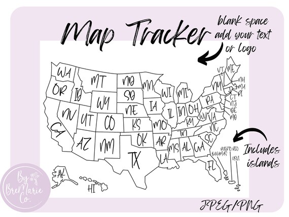 Map Tracker Etsy Sale Map Coloring Map Sales Map Printable | Etsy