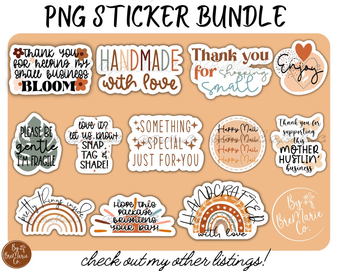 PNG Sticker Bundle, Shipping Sticker Bundle, Business Sticker PNG ...