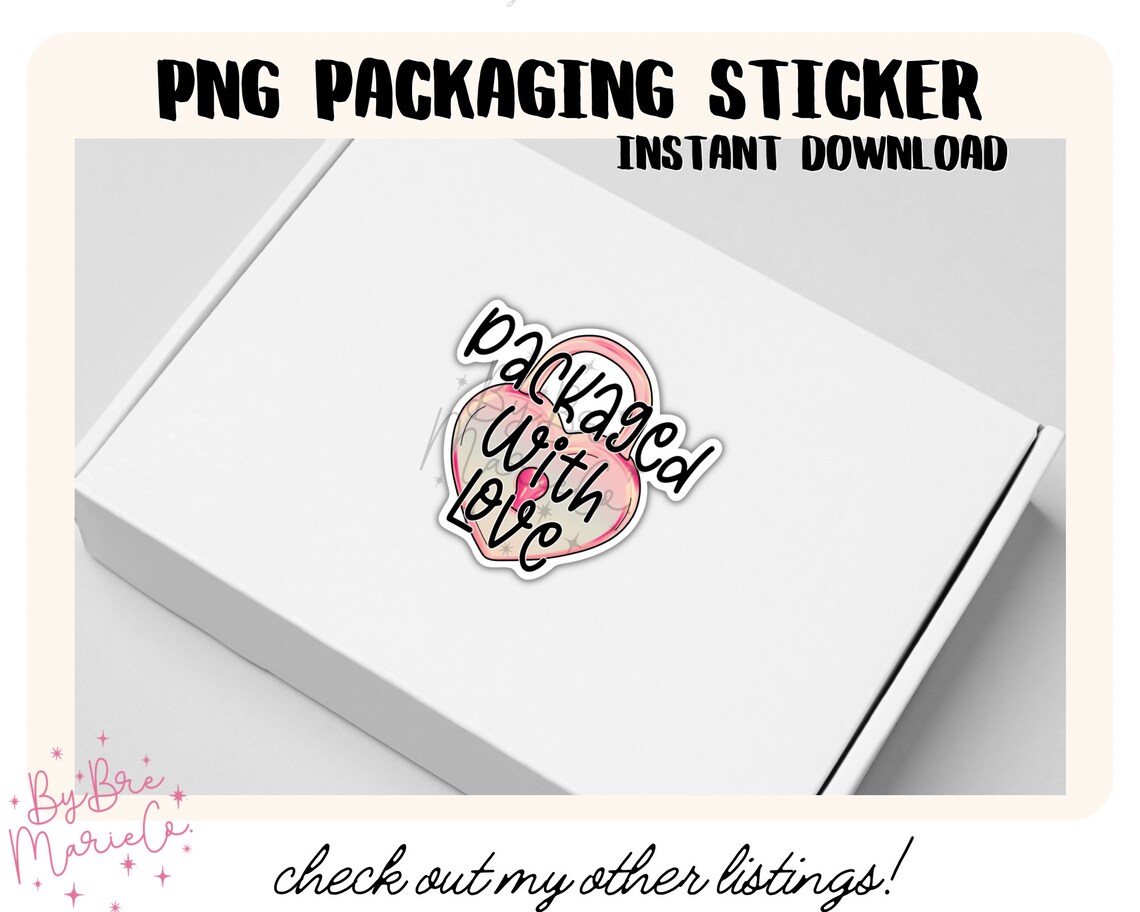 Packaged With Love Sticker PNG, Valentine Sticker Png, Valentines ...