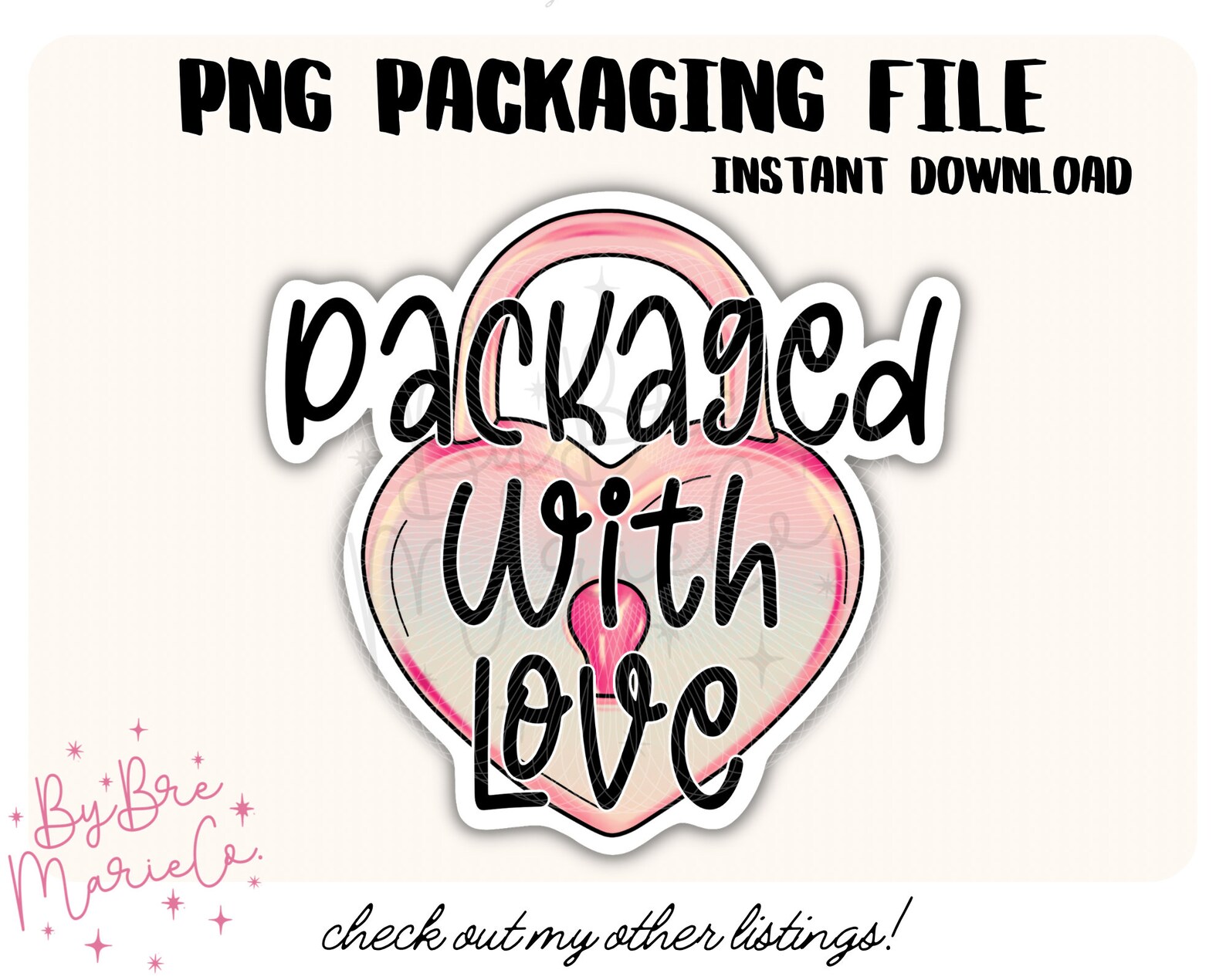 Packaged With Love Sticker PNG, Valentine Sticker Png, Valentines ...