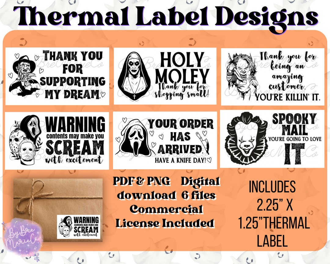 Halloween Thermal Label Designs, Happy Mail, Thermal Label PDF ...