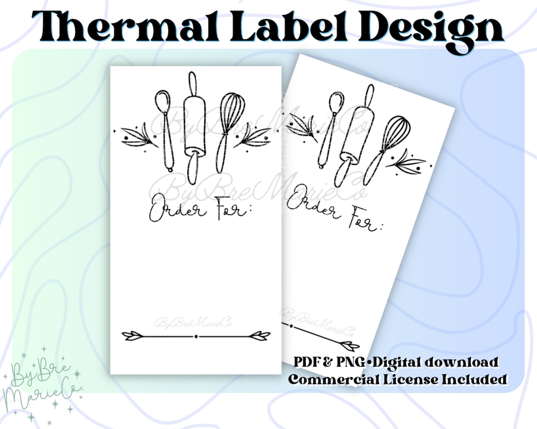 Baker Thermal Label Design, Treats Thermal Label PNG, Chef Packaging ...