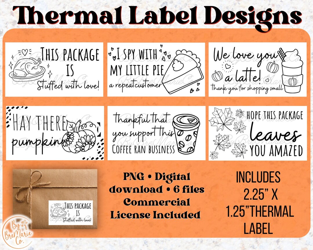 Thanksgiving Thermal Label Designs, Happy Mail, Thermal Label PNG ...