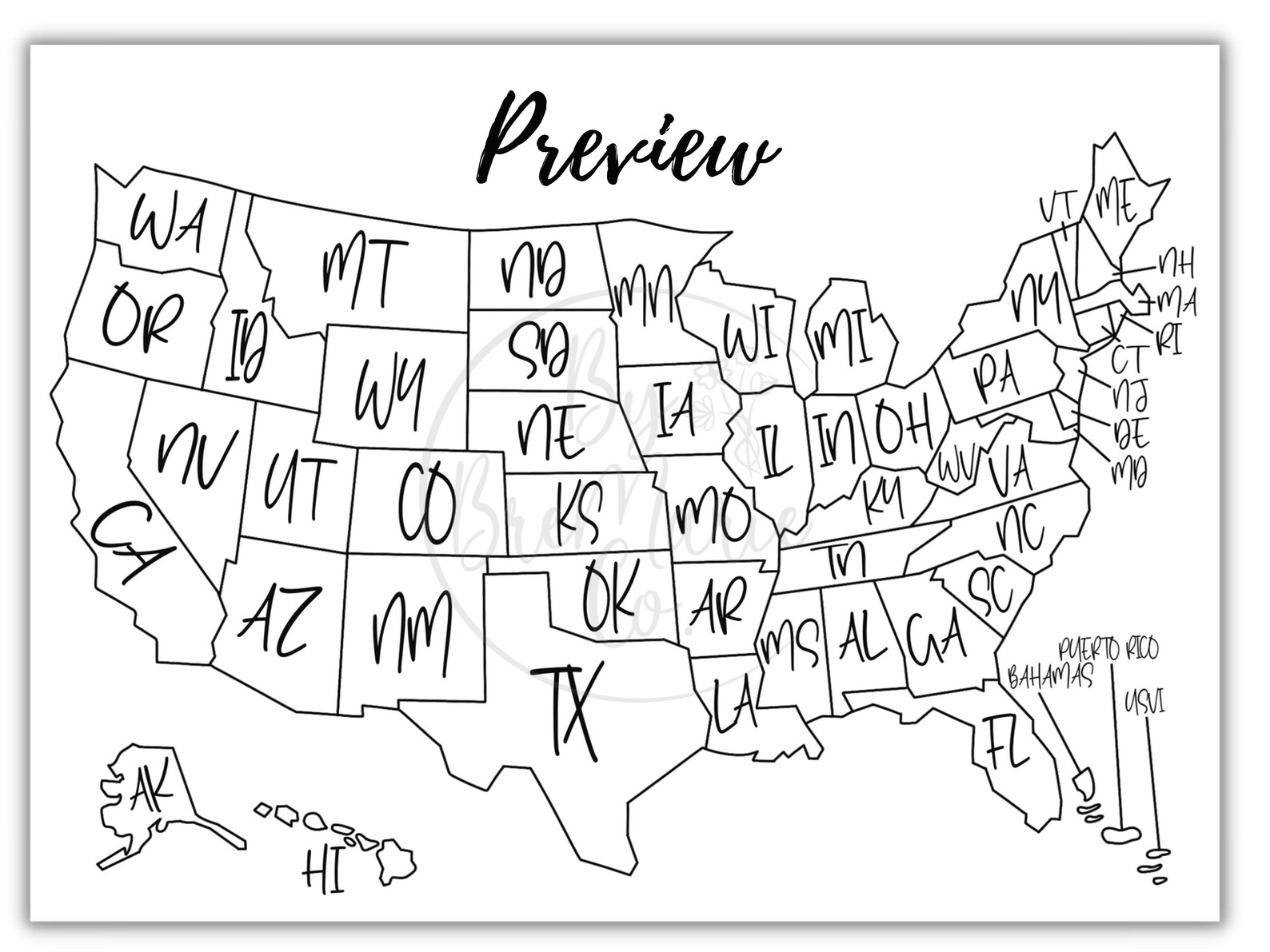 Map Tracker Etsy Sale Map Coloring Map Sales Map Printable | Etsy