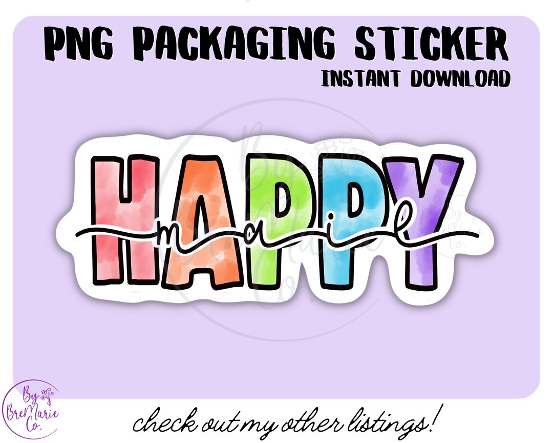 Happy Mail Sticker Png, Packaging Sticker Png, Business Stickers, Small ...