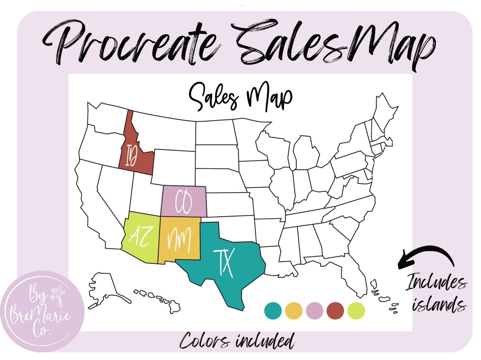 Procreate Sales Map Sales Map Tracker Etsy Procreate Map - Etsy