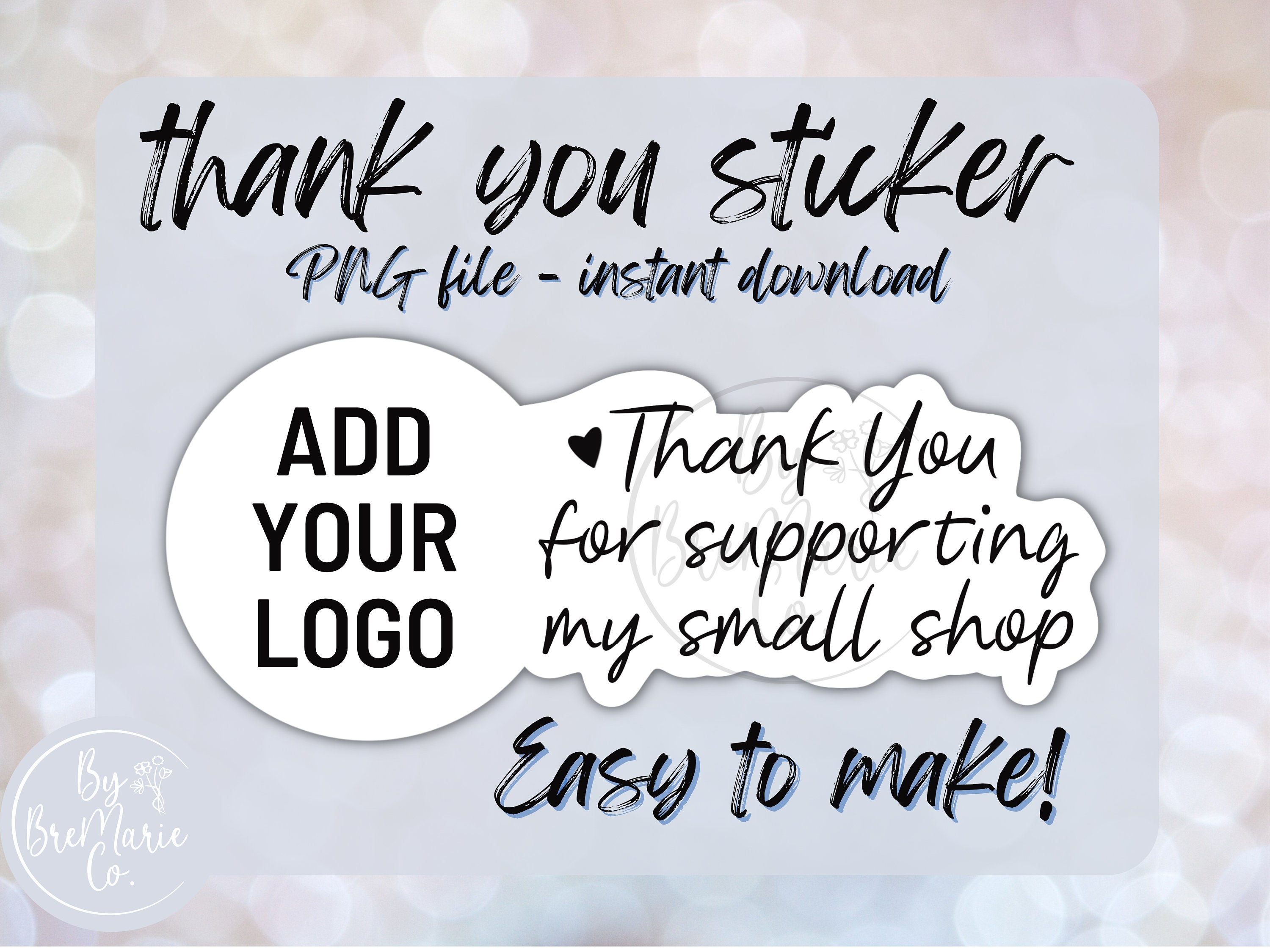 ADD YOUR LOGO Sticker Png, Thank You Sticker Png, Thanks for Shopping ...