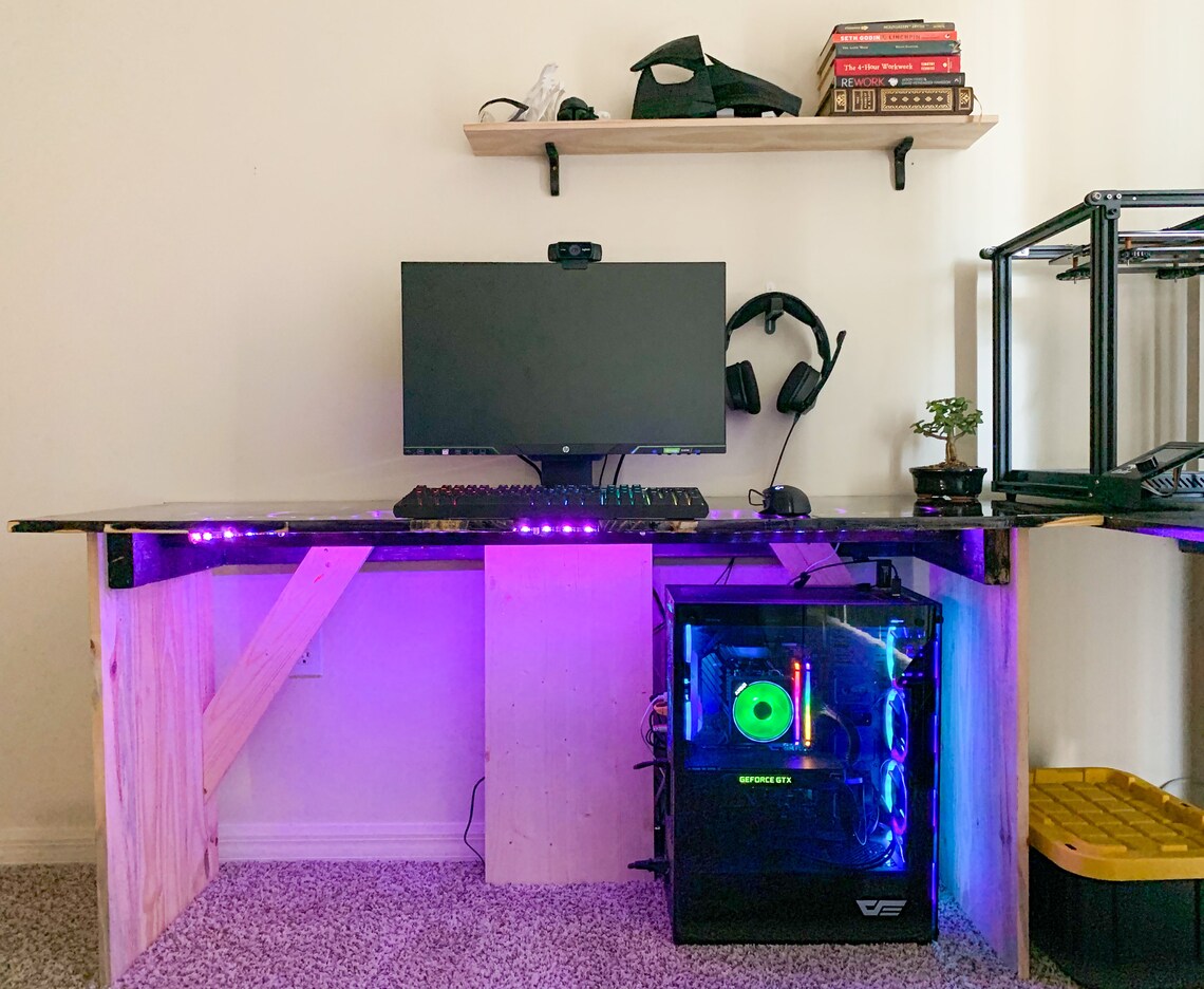 NV Luxe Resin Desk / Epoxy resin River table / Computer Desk / | Etsy