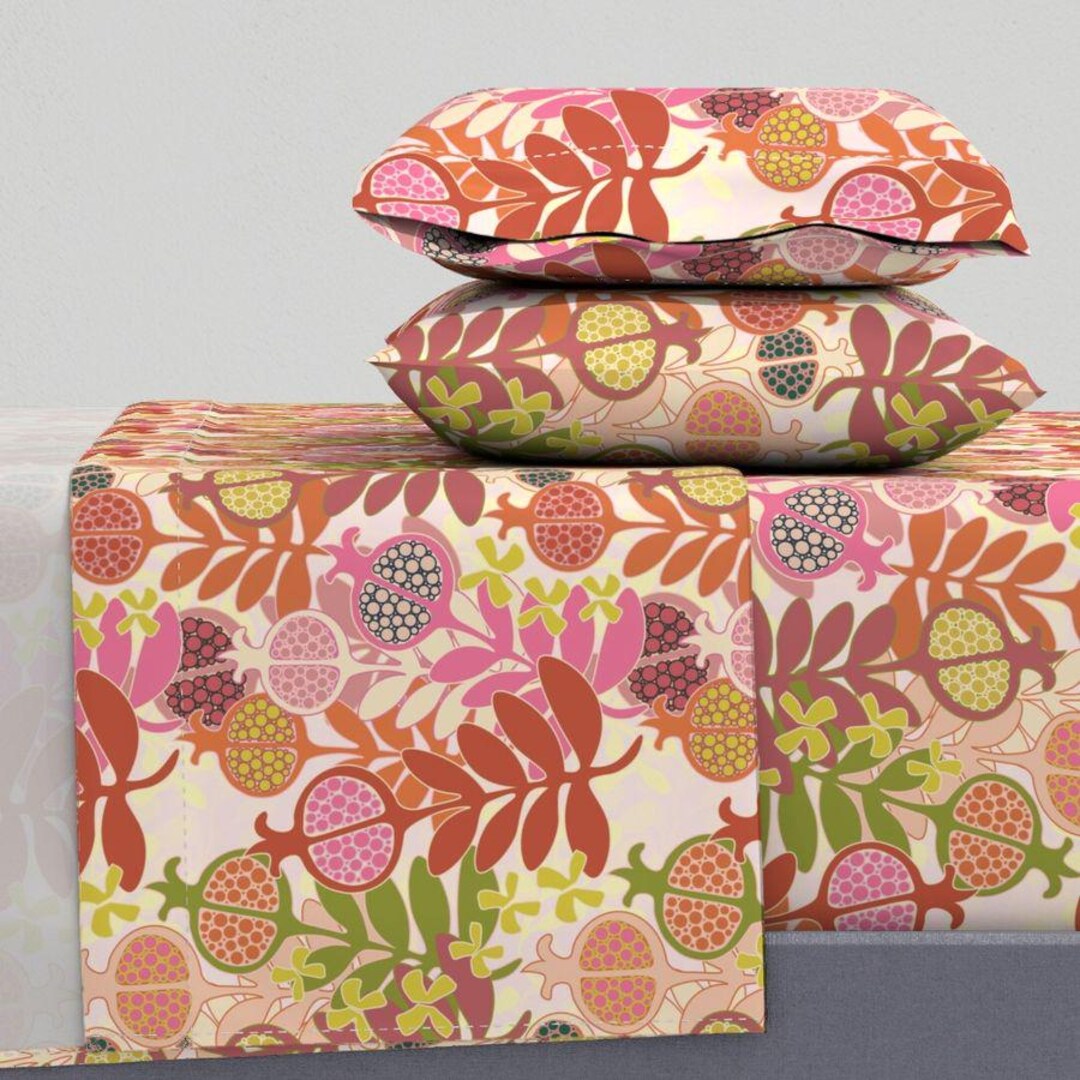 Modern Pomegranate Fruit Medley Design(m) Sheet Set & Duvet Cover ...