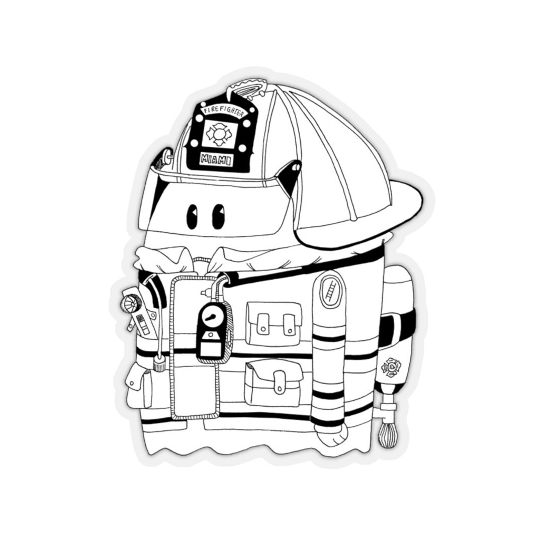 Firefighter Ghost - Kiss-cut Sticker - Four Sizes - White or ...