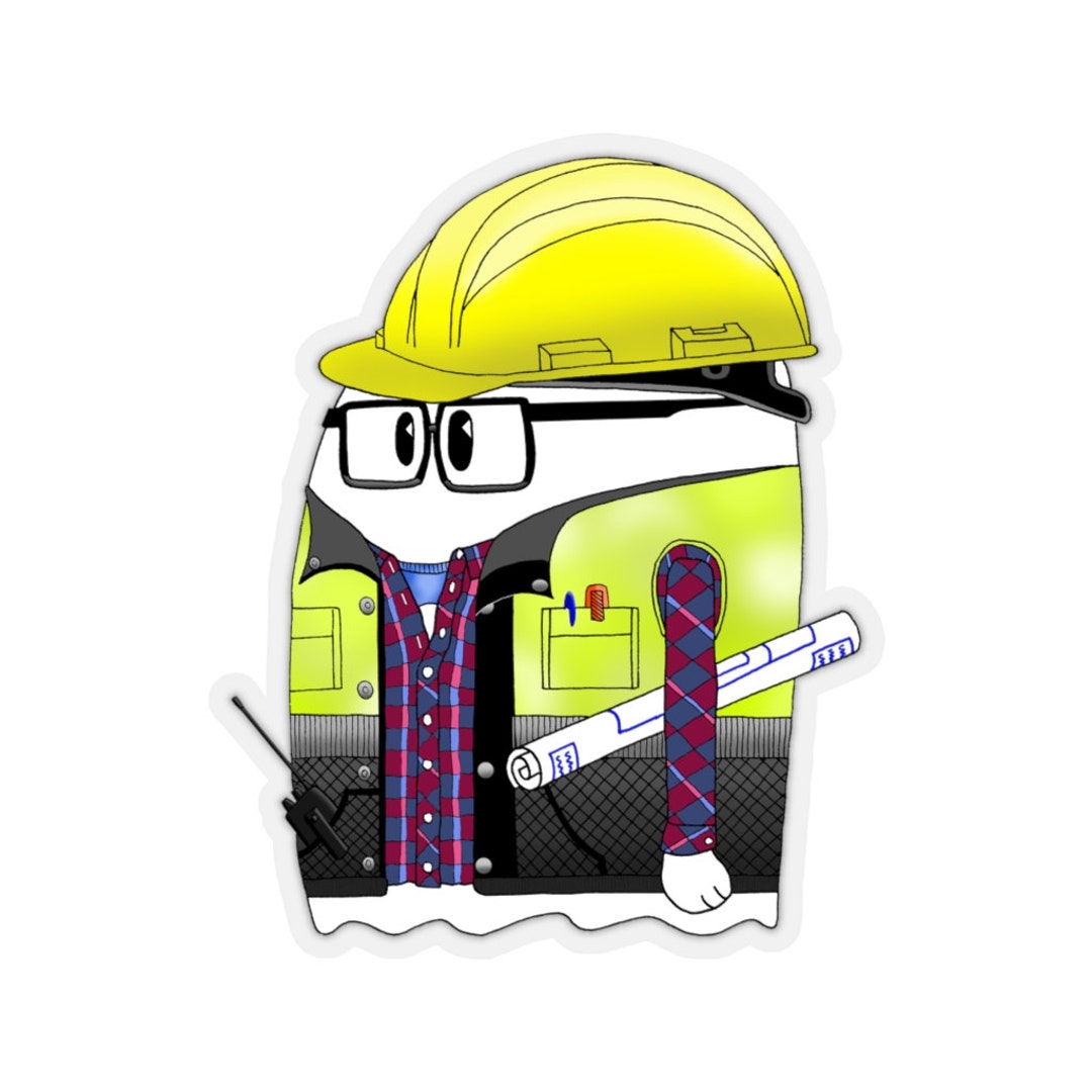 Engineer Ghost WITH COLOR Kiss-cut Sticker Four Sizes - Etsy