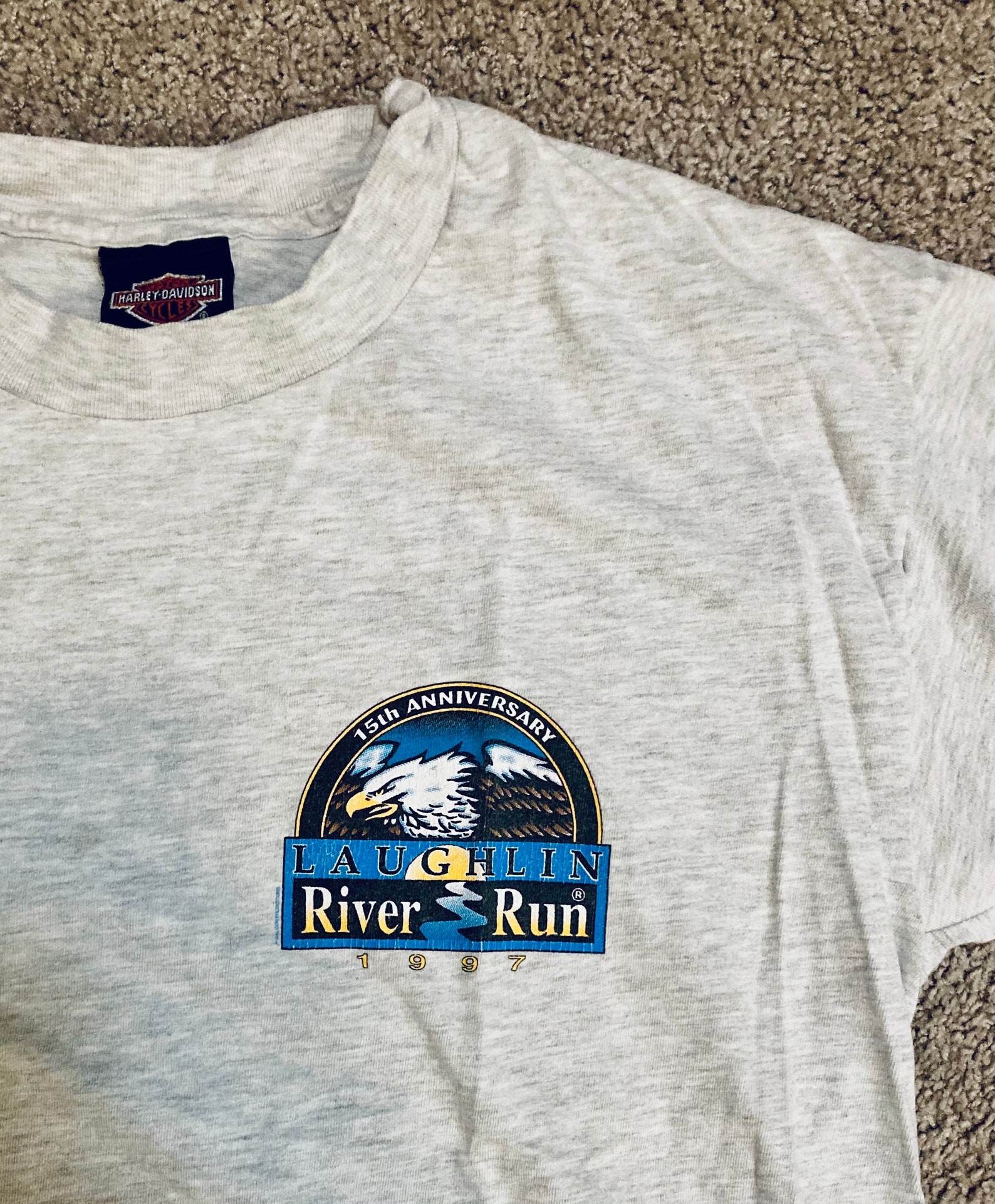 1997 Laughlin River Run Motorcycle Rally T Shirt-harley Davidson Label ...