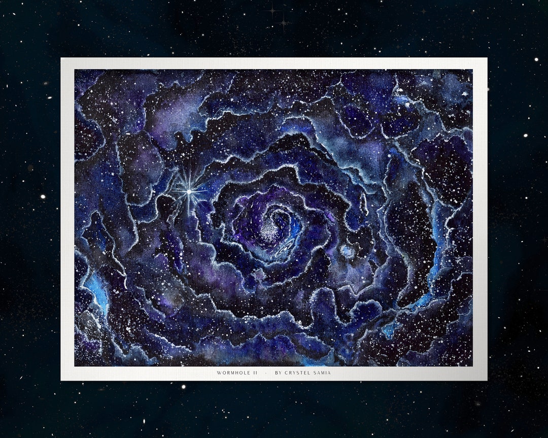 Wormhole Art Print: Signed Limited Edition Galaxy Watercolor - Etsy