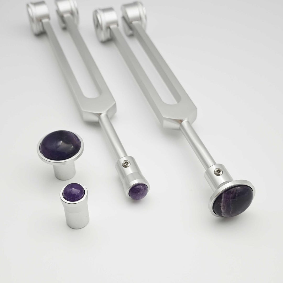 Amethyst Gem Foot for Tuning Forks: 12mm/25mm Weighted Fork Attachment ...