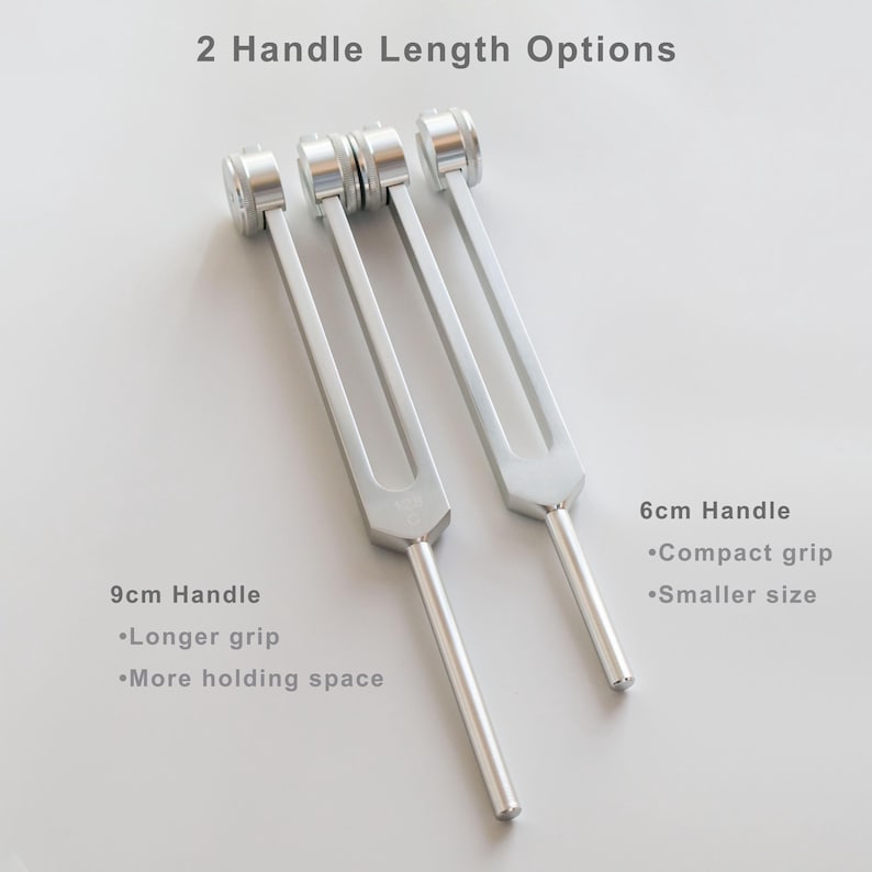128 Hz Weighted Tuning Fork, Long Handle, Optional Rose Quartz Amethyst ...