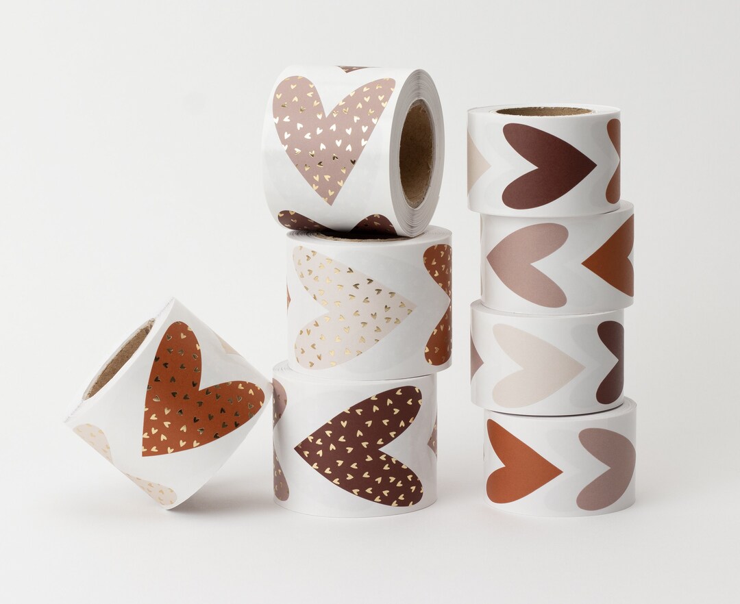 Stickers With Gold Effect, Various Color Combinations Sticker, Heart ...