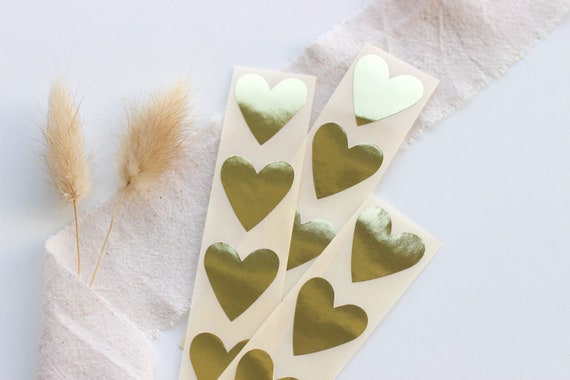 Sticker Heart With Gold Effect Sticker - Etsy UK