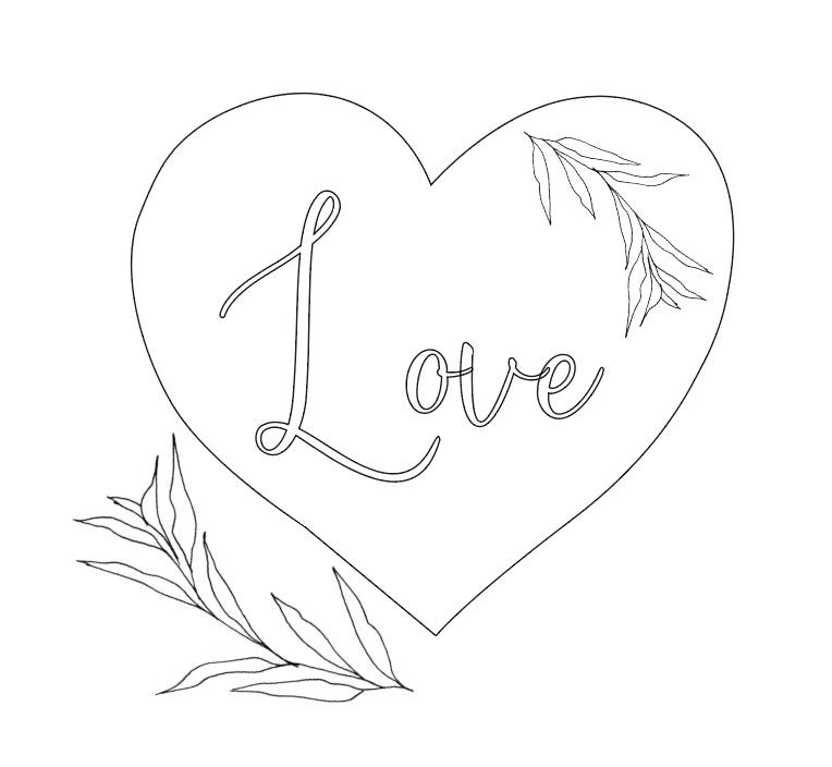 Outline Heart/ Love Clip Art - Etsy