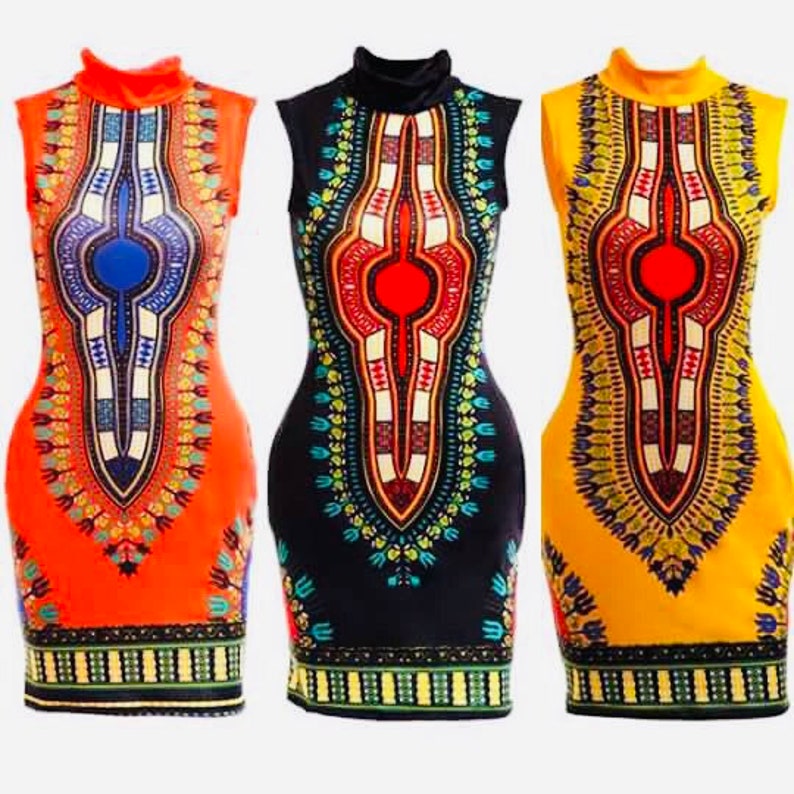 Woman’s Dashiki Print Dress Dashiki Print Dress Ankara Print Ankara ...