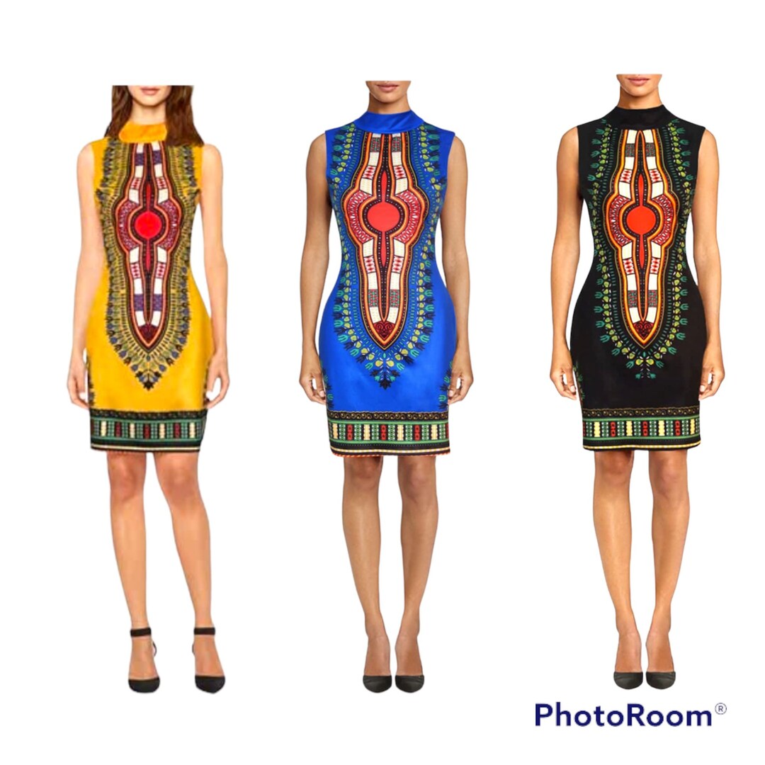 Woman’s Dashiki Print Dress Dashiki Print Dress Ankara Print Ankara ...