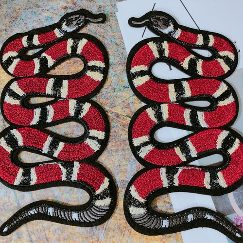 Coral Snake Iron / Sew on Embroidered Patch Badge Embroidery - Etsy