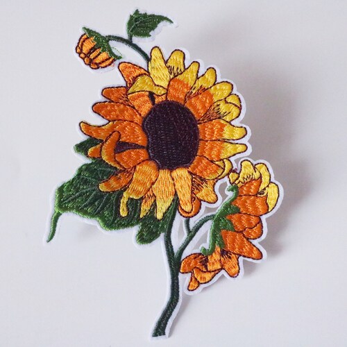 Sunflower Patch Iron on Patch Embroidered Sunflower Flower - Etsy