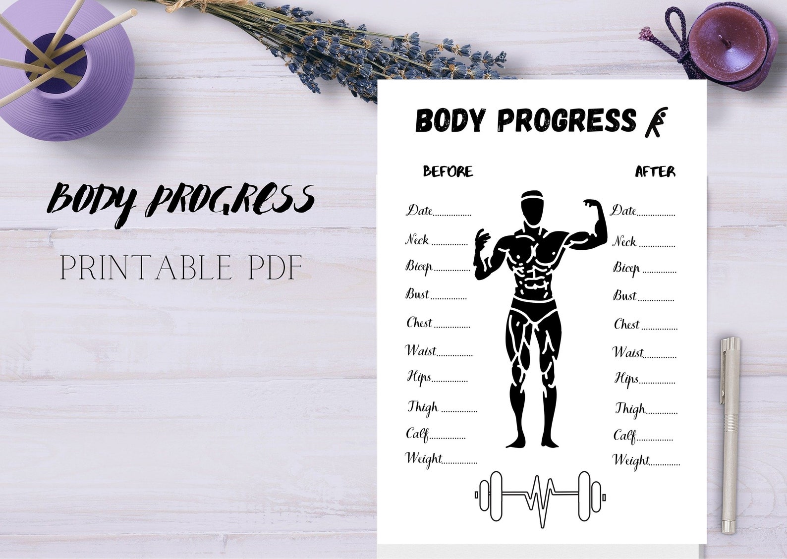 Planner (body Progress) PDF Printable for Your Organizer - Etsy Australia